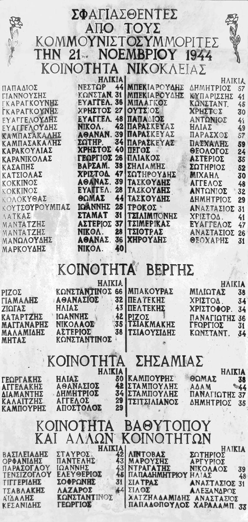 Η Σφαγή 200 μελών της Π.Α.Ο. και χωρικών από τους αιμοσταγείς ελασίτες ...